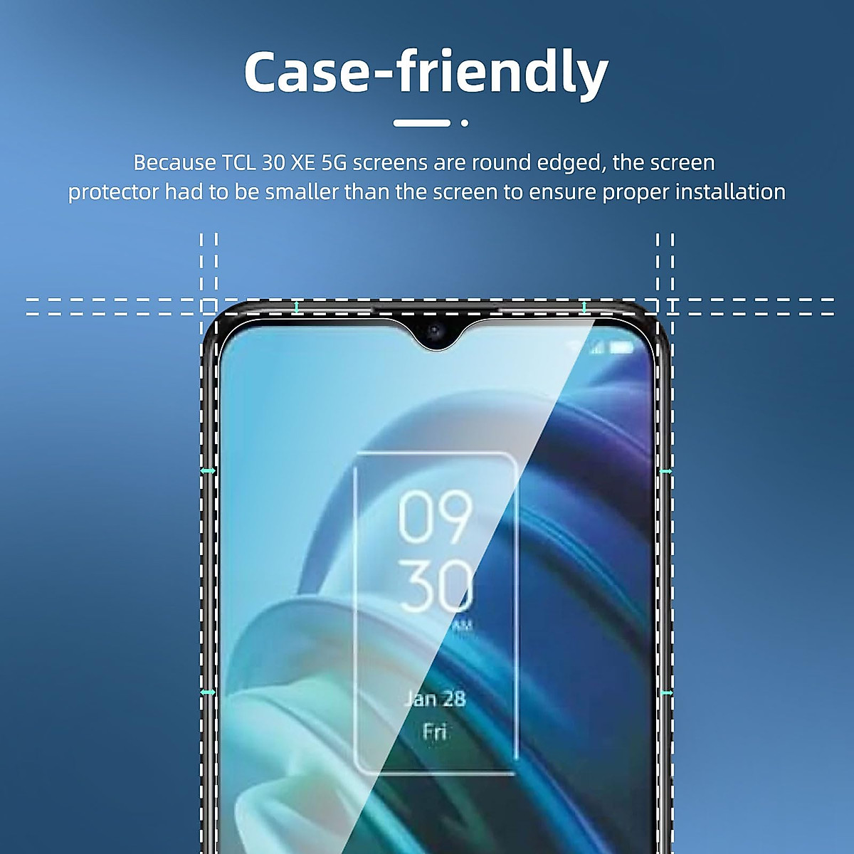 NEW'C [3 Pack] Designed for TCL 30 XE 5G Screen Protector Tempered Glass, Bubble Free, Ultra Resistant