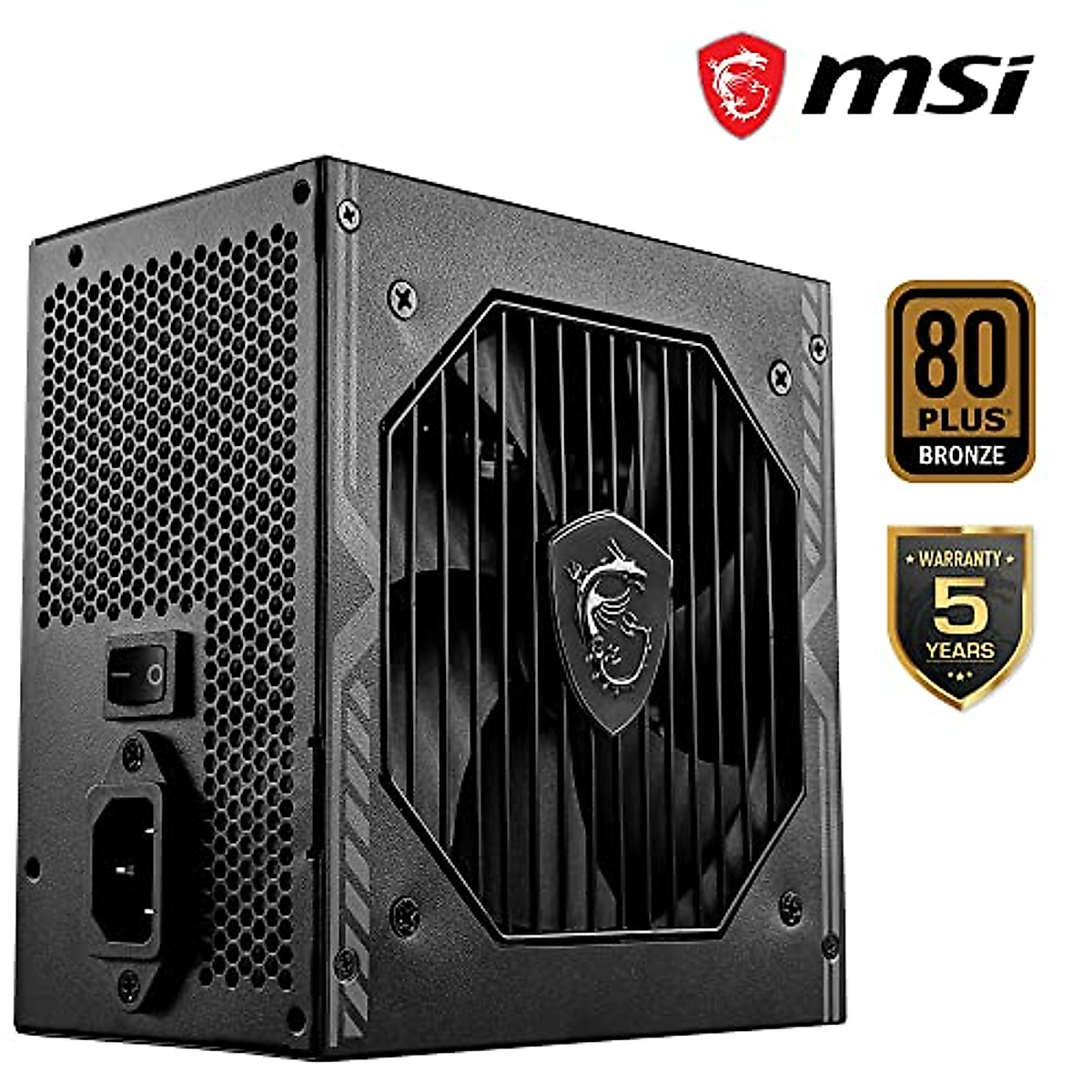 MSI MAG A650BN Gaming Power Supplyr - 80 Plus Bronze Certified 650W - Compact Size - ATX PSU