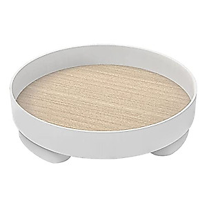 FIZZOQI Plastic Cosmetic Storage Shelf Condiment Rack Tabletop Rack Desk Round Tray Pantry Room Organizer Rack Household Restaurant Storage Rack