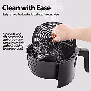 JKM Air Fryer 4.7 Quart, mechanical Air Fryer Oven, Adjustable Timer & Temp, No Oily Smoke Frying Cooking, Auto Shut Off, 1500W, Black