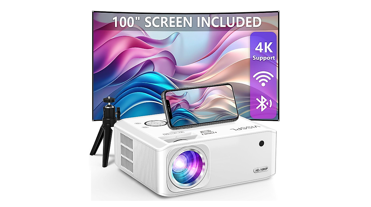 VISSPL 4K Projector | 5G WiFi & Bluetooth Home Theater