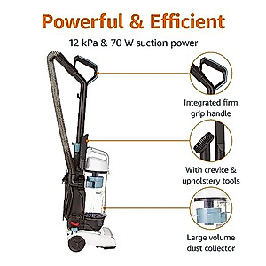 Amazon Basics Upright Bagless Lightweight Vacuum Cleaner, White