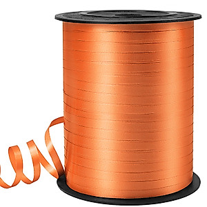 VISPAD Orange Curling Ribbon, Orange Ribbon 500 Yard, Curling Ribbon for Gift Wrapping, Balloon Ribbon String, Curly Ribbon, Thin Ribbon, 3/16" Gift Ribbon for Florist Flower