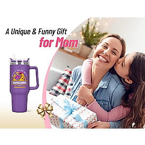 DLOCCOLD Gifts for Mom - 40oz Dinosaur Tumbler, Birthday & for Women, Purple