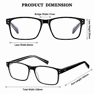 EYECEDAR 4-Pack Reading Glasses Men Blue Light Blocking Eye Glasses Metal Spring Hinges Adjustable Flexible Temples Readers for Men Women Eyeglasses 1.50