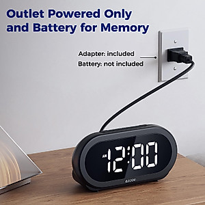 USCCE Small LED Digital Alarm Clock with Snooze, Easy to Set, Full Range Brightness Dimmer, Adjustable Alarm Volume with 5 Alarm Sounds, USB Charger, 12/24Hr, Compact Clock for Bedrooms, Bedside, Desk
