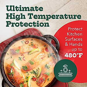 Pot Holders for Kitchen Heat Resistant, Set of 2, Silicone Pot Holders for Kitchen and Baking, Red