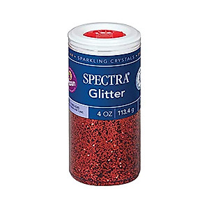 Spectra Arts & Crafts Glitter, Red, 4 oz, 1 Jar and Mod Podge CS11301 Waterbase Sealer, Glue and Finish, 8 Oz, Matte