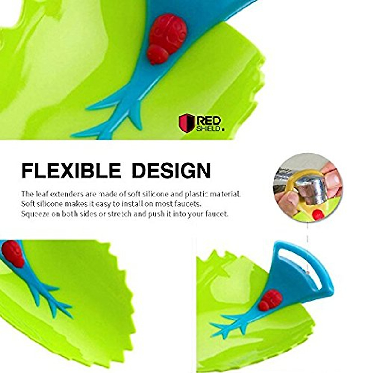 Eutuxia Water Spout & Faucet Extender for Kitchen and Bathroom Sinks. Perfect for Babies, Toddlers, Kids. Safe, Fun, and Easy Hand Washing Solution for Children. Unique & Cute Leaf Design. [Blue]