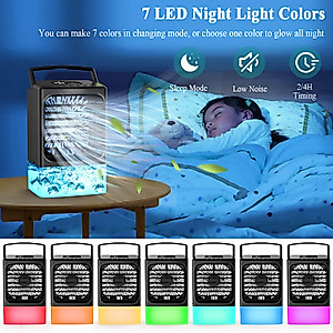 OVPPH Portable Air Conditioner, Personal Air Cooler Fan Mini Evaporative Cooler Desk Table Fan, Quiet Air Circulator Humidifier Misting Fan with 3 Speeds for Home Bedroom Office (Black)