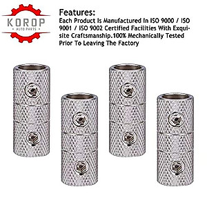 8 Gauge Wire Coupler Terminal Butt Connector (4pcs) Car Audio Stereo Power or Ground Wire Splice Coupler - Nickel Plated