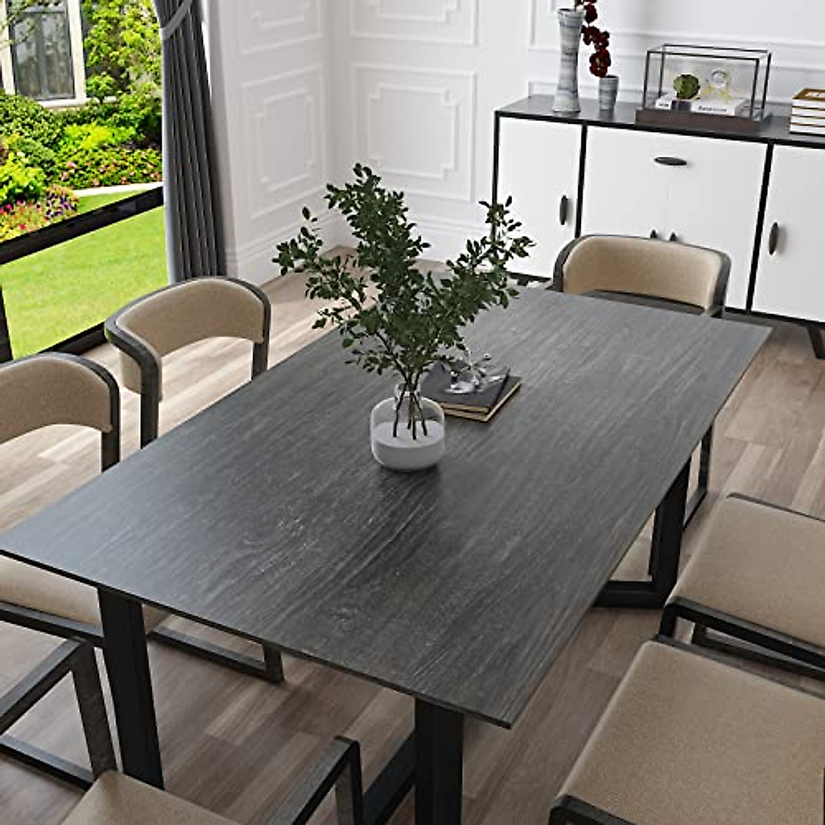 CRE8TIVE 24"x354" Dark Grey Wood Wallpaper Peel and Stick Large Size Self Adhesive Wood Grain Contact Paper Countertops Waterproof Thickened Distressed Wood Vinyl Wrap for Kitchen Cabinets Furniture