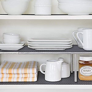 HooTown Shelf Liner Kitchen Cabinet Drawer Mats 11.8 Inch Wide x 78.7 Inch Long, Non Adhesive EVA Plastic Washable Waterproof Pad Protectors for Pantry Closet, Cupboard, Gray