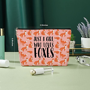 Ovfhus Fox Make Up Bag Fox Gifts Fox Party Favors Stuff Decor Cosmetic Travel Bag for Fox Lovers Women Her Mom Teens Sister Coworker Nurse Travel Senior Graduation Birthday