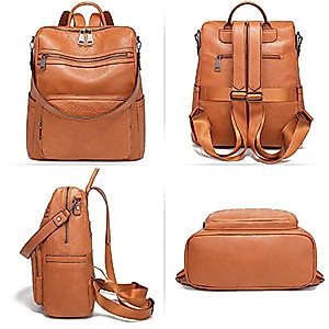 LSW Women Backpack Purse Fashion Leather Large Designer with Laptop Compartment Luggage Strap Travel Ladies Shoulder Bags Convertible Satchel Handbags