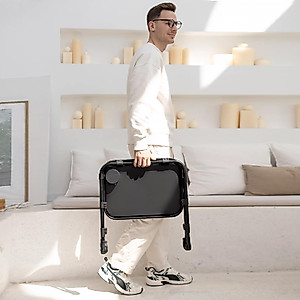 No Tools Adjustable Folding TV Tray Table Desk with Cup Holder for Home, Office, Foldable, Portable, Stable, Lightweight, Storage, Small Space, 4 Heights Adjustment & 3 Tilt Angles, No Assembly