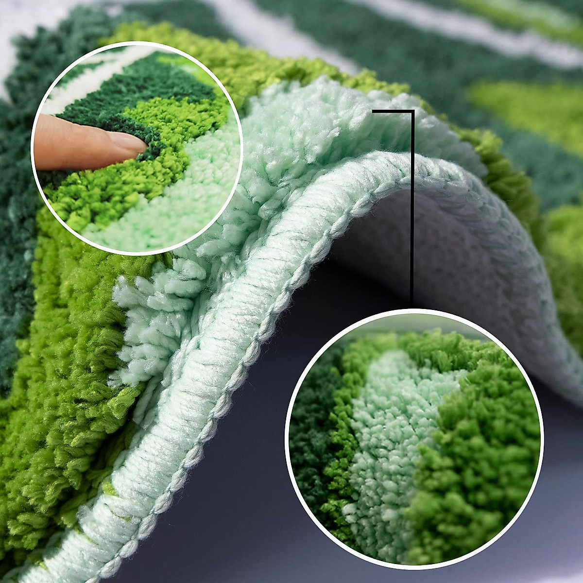 NOTASA Kids Rug Green Leaf Area Rug for Nursery Cute Bath Mat Non Slip Small Preppy Carpet for Bedroom Bathroom Children Playroom Boho Home Decor Washable 2.6'x4'