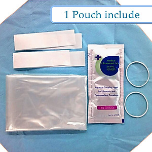 Ultrasound Probe Cover, Transducer Disposable Clear Latex-Free Sterile Protector, Packaging Individual, 50 Pcs (6" x 12")