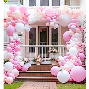 Pastel White Balloons-Double Stuffed White Balloons Different Sizes Latex Matte White Balloon Garland White Balloon Arch Kit for Birthday Baby Shower Wedding Bridal Shower Party Decorations