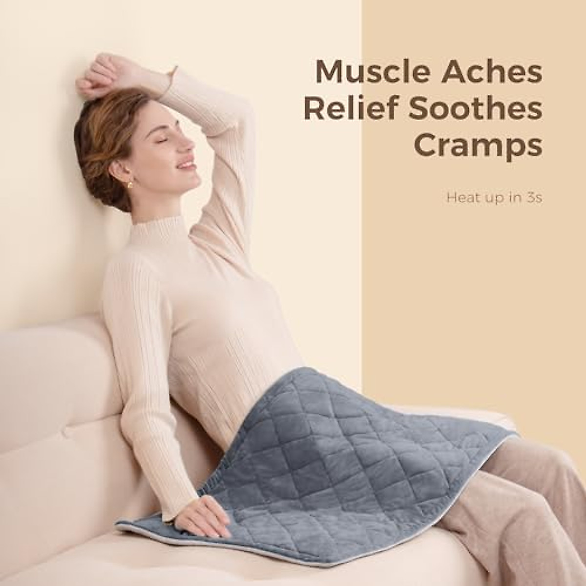 OCOOPA Women Gifts, Weighted Heating Pad for Back Pain & Cramps Relief, 3.4lb 17''x33'' XL Electric Heating Pad for Neck and Shoulders, 8 Heat Settings, 6 Time Modes, Machine Washable