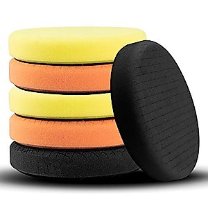 Autocare 6Pcs 5.5" Face for 5" Backing Plate Compound Buffing Sponge Pads Polishing Pads Kit Buffing Pad for Car Buffer Polisher Sanding,Polishing,Waxing