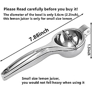 Kitchen Handheld Lemon Squeezer - Heavy Duty Citrus Juicer & Lemon Juicer Hand Press With Curved Handle - Manual Lemon Lime Squeezer & Metal Citrus Squeezer For Extracting Juices