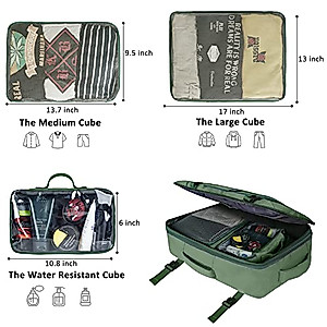 Carry on Bag, 50L Travel Bag Flight Approved Travel Backpack with 3 Packing Cubes Weekender Bags for Women Men Hiking Backpack Water Resistant Rucksack Casual Daypack Traveling Essentials, Green