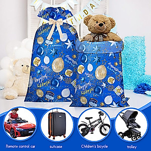 Extra Large Jumbo Giant Huge Gift Bag Blue Plastic Oversized Present Wrapping Bag (48" 1Pack) for Boys Men and Kids