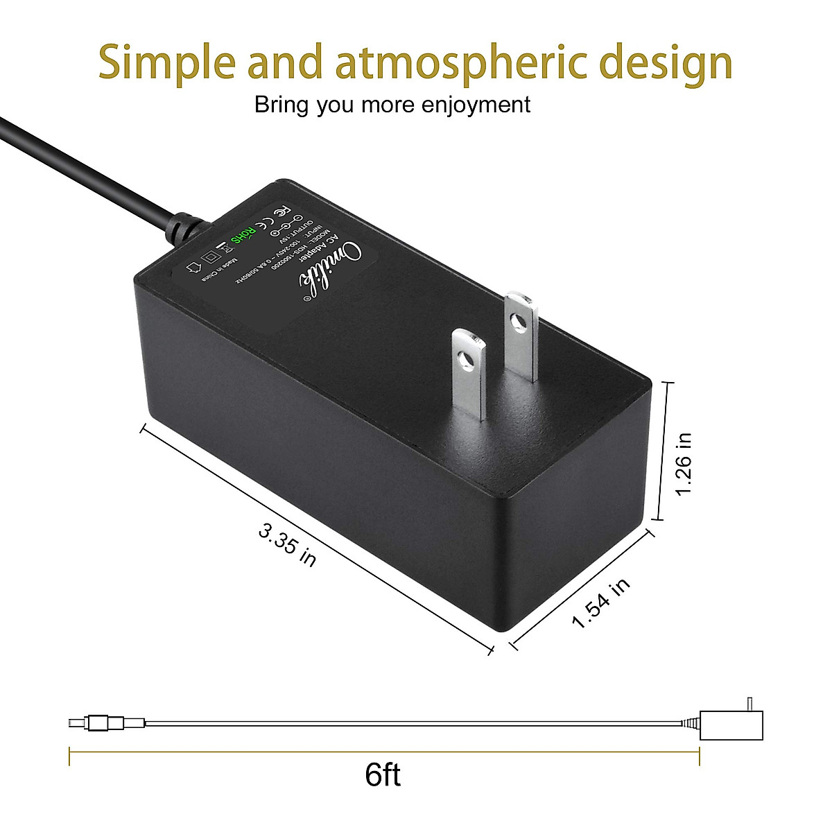 Omilik 6FT AC Adapter Replacement for Portable Bluetooth Speaker 4091451 04091451 & Advent AW870 Wireless Powered Speakers Power Supply Cord