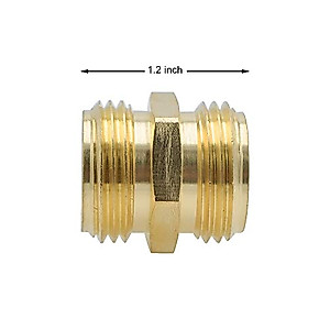 HYDRO MASTER Brass Garden Hose Adapter Double Male Quick Connector 3/4 Inch Solid Brass 2 pack
