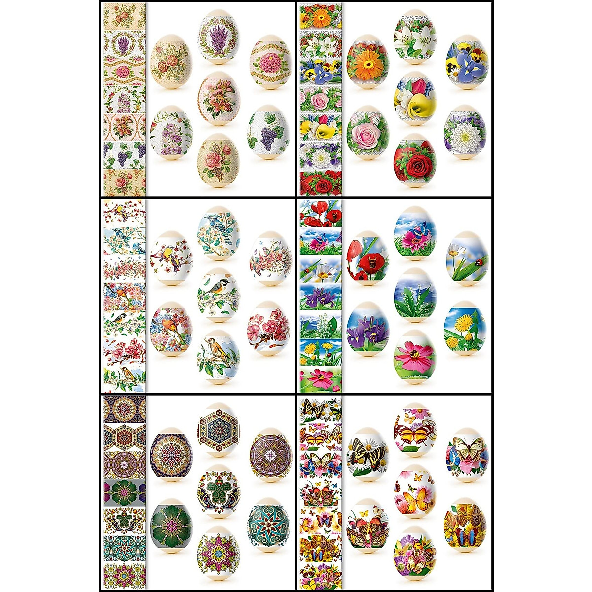 Easter Egg Wraps for 42 Hen Eggs, 6 Sleeves, 42 Designs, Heat Shrink, Pysanka #1