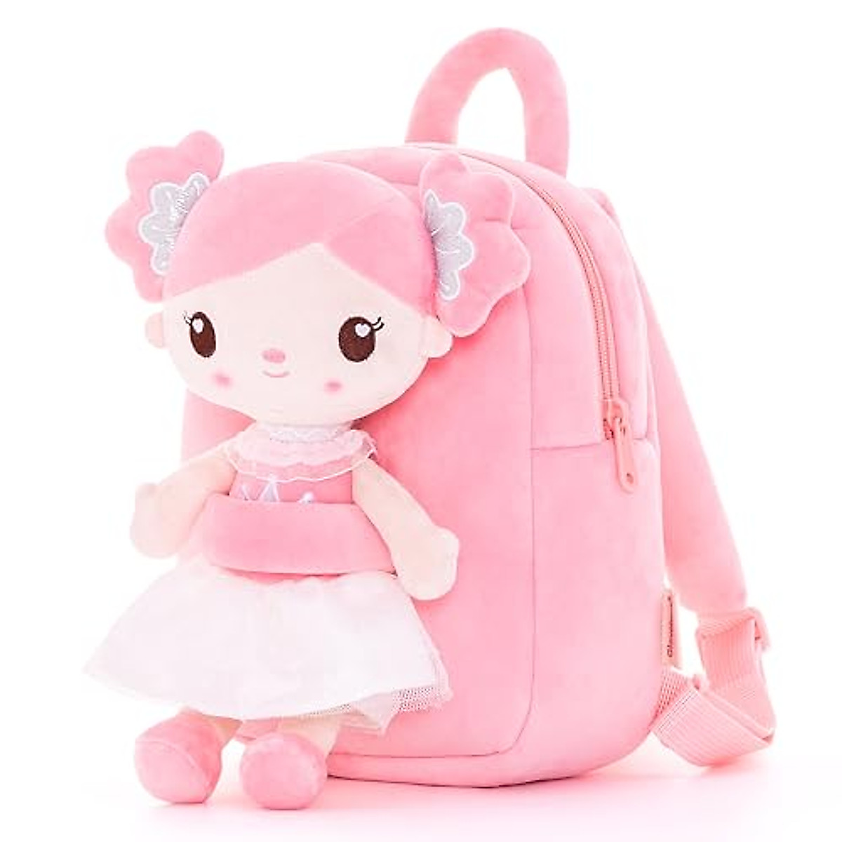 Gloveleya Toddler Backpack Kids Backpacks Rag Doll Girls Candy Doll Pink 9"