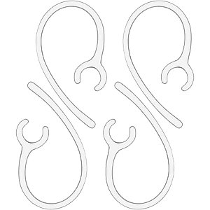 Replacement Ear Hooks Headset Loops for Wireless Headset 8mm Large Clamp Holder Clips, Replacement Ear Hooks Earpiece Accessories, Clear, 4 Pack