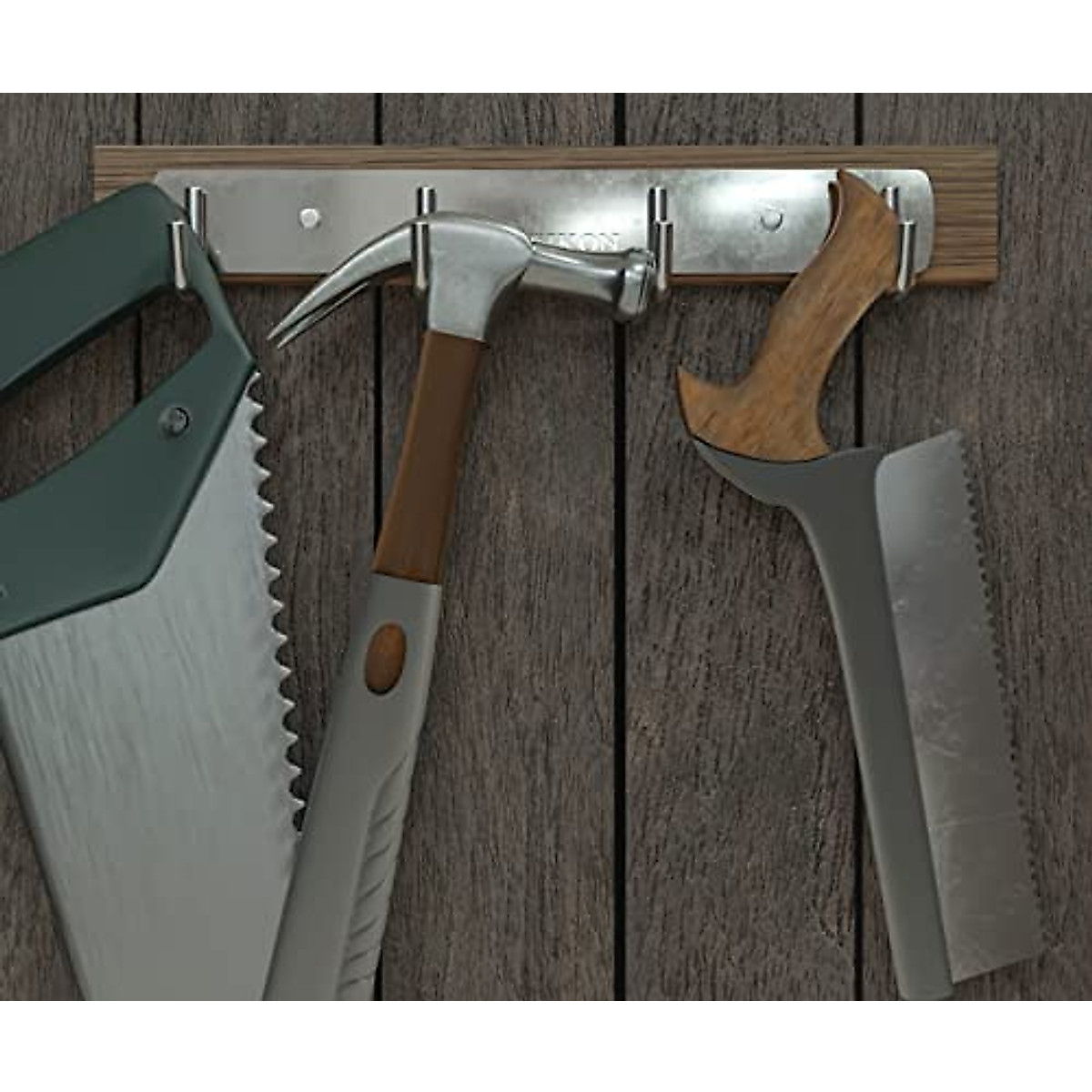 NATIKON Heavy Duty Stainless Steel Rack Hanger Hook for BBQ Grill Utensils and Grill Accessories - Easy to Install for Indoor or Outdoor Use - 2 Pcs