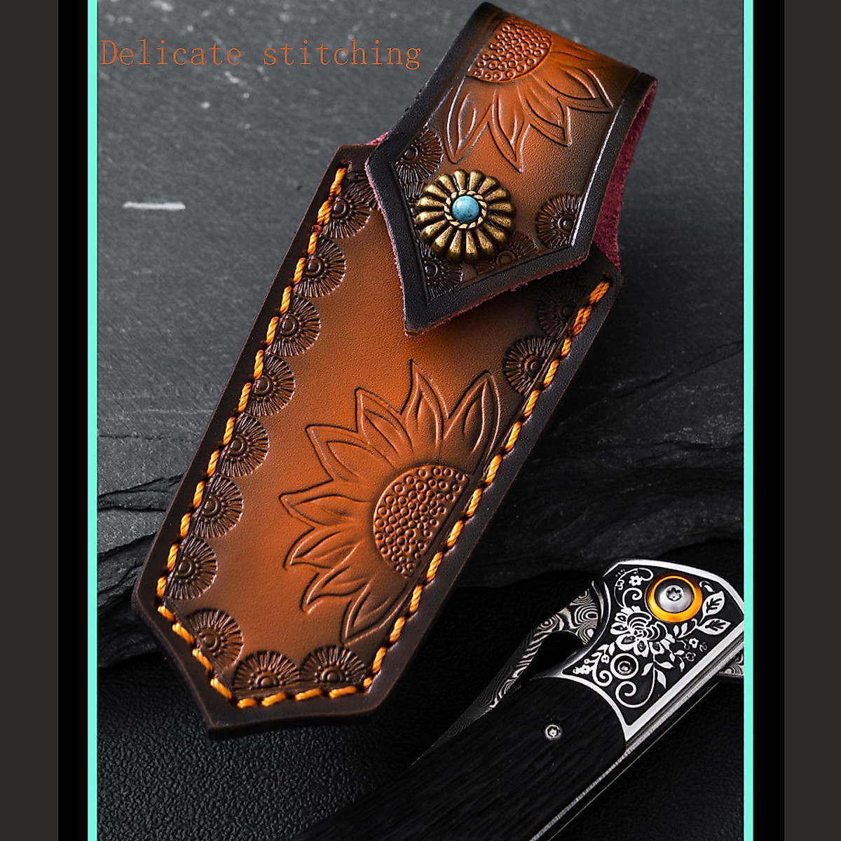 2 Pcs Folding Knife Sheath for Belt,Pocket Knife Sheath Portable Folding Knife Sheath Pocket Knife Holder for Outdoor Bushcraft Camping