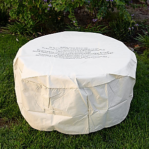 Barton 40,000 BTU Concrete Outdoor Gas Fire Pit Propane Firepit Lava Rocks and PVC Cover, 27.5 Inch Round Fitpit