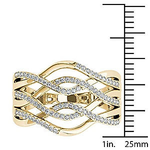 ARAIYA FINE JEWELRY 10K Yellow Gold Diamond Engagement Wedding Ring (1/6 cttw, H-I Color, I2 Clarity), Size 7
