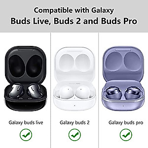 Jiunai Secure Lock Armor for Galaxy Buds 2 Pro Case 2022 / Galaxy Buds 2 Case 2021 / Galaxy Buds Pro Case 2021 / Galaxy Live Case 2020 Heavy Duty Protective Shockproof Dual Layer Case Carabiner Purple