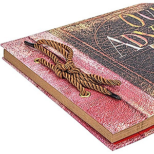 T-HAOHUA Anniversary Photo Album Scrapbook - Our Adventure Book Wedding Photo Album Scrapping 11.6"x7.5" inches, 80 Pages - Includes Bonus 5 Postcards and 5 Self-Adhesive Photo Corners