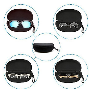 Sunglasses Case and Large Waterproof Eyeglasses Case Hard EVA zipper for Men & Women or Children with Cleaning Cloth