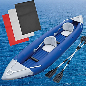 CLIO Inflatable Boat Repair Patches, 3 Pcs Waterproof PVC Set for Rafts, Kayaks, Canoes, Gray