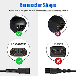 4.3V 70mA Electric Shaver Charger for Philips A00390, for Philips Norelco Oneblade QP2520, QP2520 / 90, QP2520 / 70, QP2520 / 72, Grooming Trimmer Razor Power Adapter Power Supply Cord