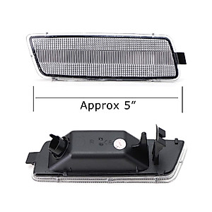 iJDMTOY Clear Lens Front Bumper Side Marker Light Housing Replacements Compatible with Volkswagen 2006-2009 MK5 Golf/GTI Rabbit, 2005-2010 Jetta, 2008 R32, Replace OEM Amber Sidemarker Lamps