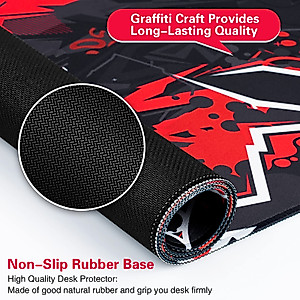 Canjoy Extended Mouse Pad (31.5x15.7inch), XXL Large Gaming Mouse Pad with Stitched Edges Mouse Mat Desk Pad with Superior Micro-Weave Cloth, Non-Slip Base, Waterproof Keyboard Pad (Black Red)