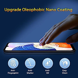 QsmQam 3 Pack Screen Protector for Samsung Galaxy A14 5G + 3 Pack Camera Lens Protector, Ultra HD Tempered Glass, 9H Hardness, Anti Scratch, Easy Installation - Case Friendly