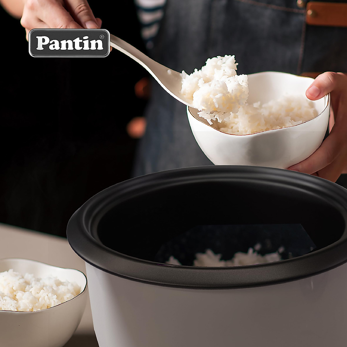 Pantin Commercial Electric Rice Cooker – 35 Cups Raw / 70 Cups Cooked Capacity w/Measuring Cup & Scoop – High-Efficiency Large Rice Cooker Commercial Rice Cooker for Restaurants, Hotels and Catering