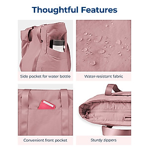 BAGSMART Tote Bag for Women with Zipper, Gym Bag with Compartments, Work Nurse Dance Yoga Handbag for Sport, Travel