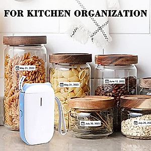 2022 Label Maker Machine,520B Wireless Bluetooth Portable Label Printer with Label Tape Included Multiple Templates, USB Rechargeable for Halloween Decoration Home Office and Store Organization, Blue