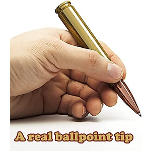 Caliber Gourmet Bullet Twist Pen, 50 Caliber Brass Bullet Design, Twist Open, in Gold, Perfect for Hunters, Military, Outdoorsman, Father's Day Gift