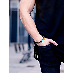 Tatuo Essential Oil Bracelet for Men Valentine's Day Birthday Gifts Diffuser Stone Lava Beads Bracelets for Aromatherapy